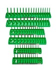 Hansen 6 Pc Socket Tray Metric SAE Socket Trays 1/4" 3/8" 1/2" Green ...