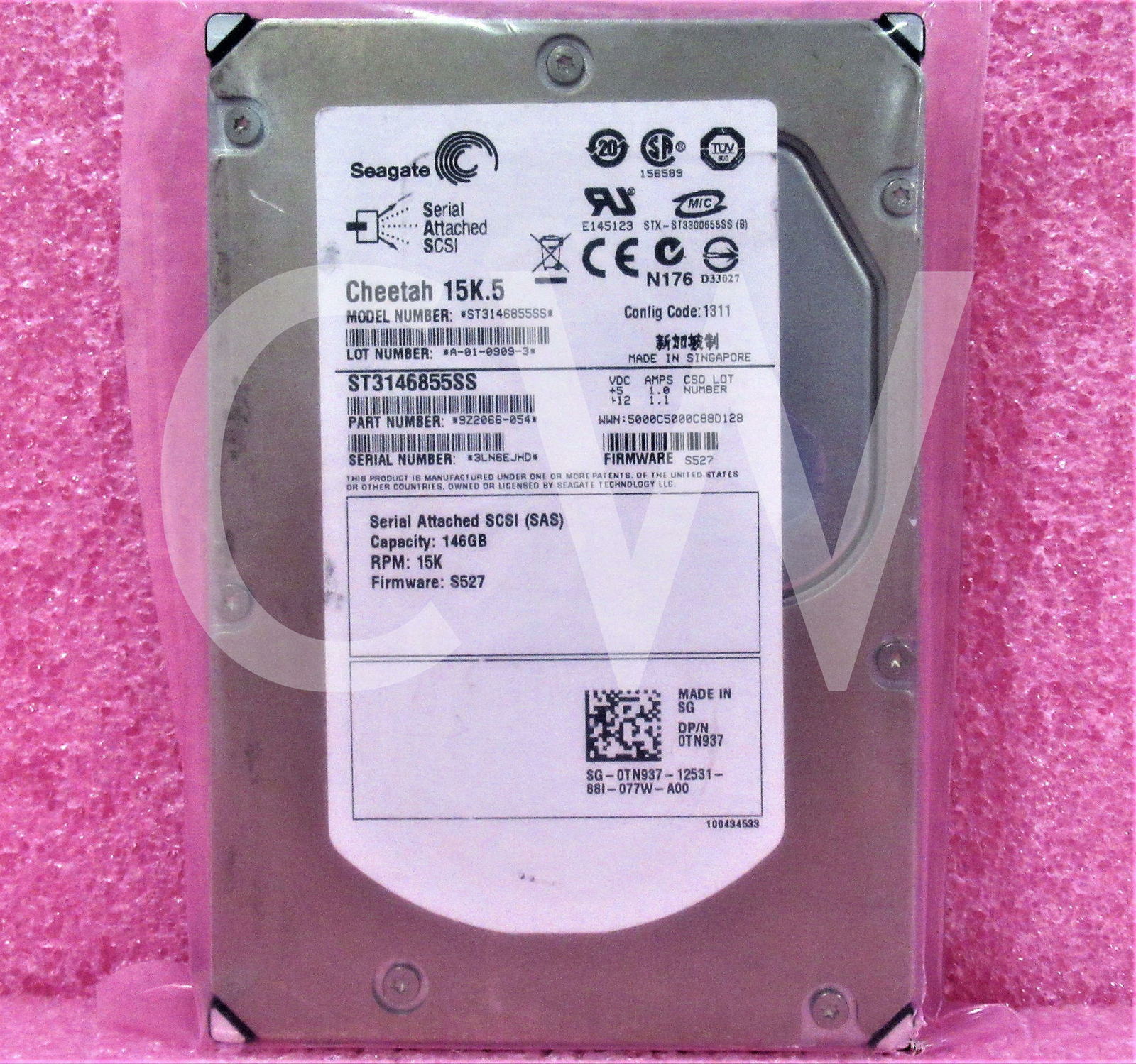 Dell CHEETAH 15K.5 TN937 ST3146855SS 146GB 15K RPM 3Gb/s 3.5"SAS HDD ...