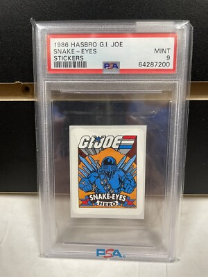 1986 Hasbro Milton Bradley GI Joe Snake Eyes Sticker PSA 9 MINT | eBay