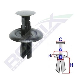 4x Fits ROMIX PACZKI 80103 STRET PIN. FORD,MAZDA /BLACK/ 10 PCS ⭐UK ...