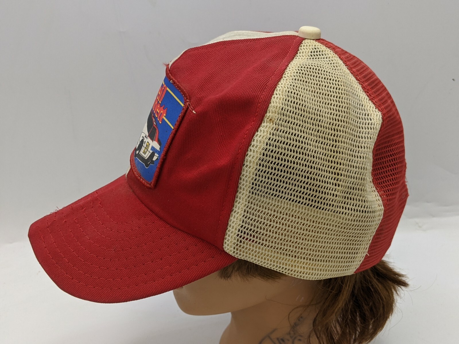 Vtg Neil Bonnet NASCAR Purolator Patch Mesh Trucker Hat Red White ...