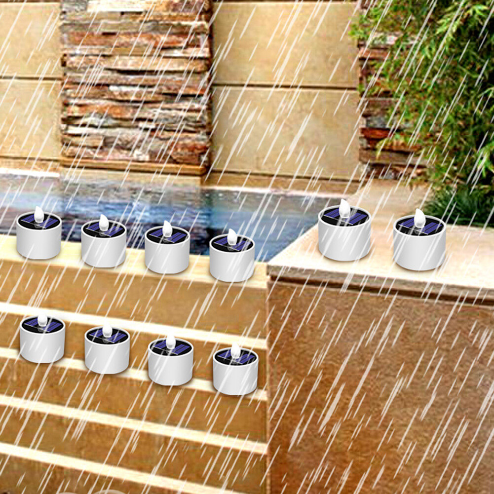 6pcs LED Solar Street Lamp Waterproof Simulated Candle Reusable for ...