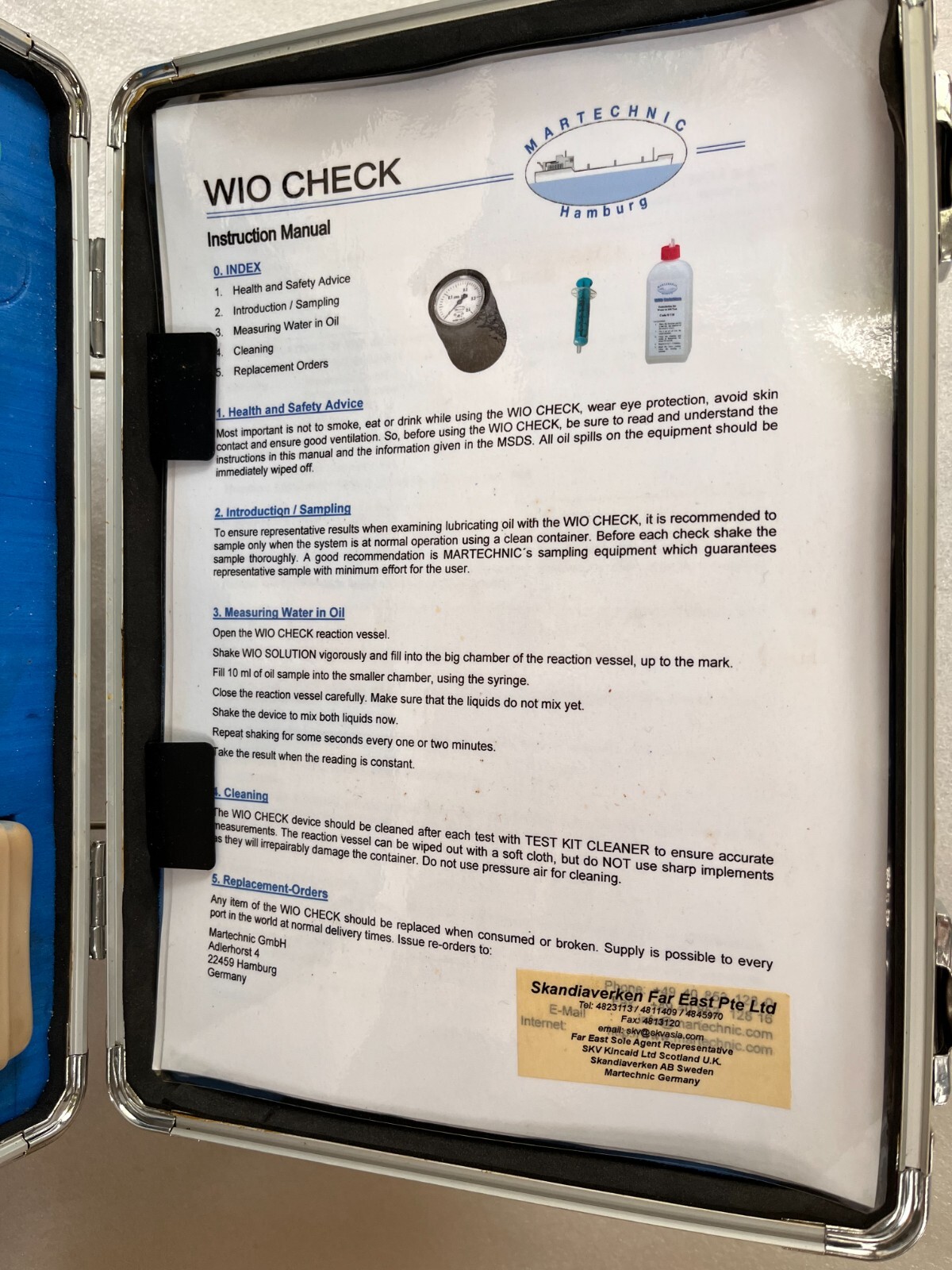 MARTECHNIC WIO CHECK / WATER IN OIL TEST KIT / MARTECHNIC WIO CHECK KIT ...