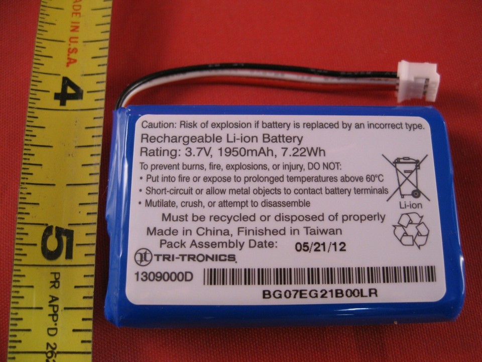 3.7V 1950mAh Rechargeable Battery Li-ion with 3-pin PH style connector ...