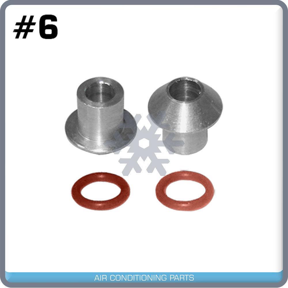 MALE INSERT ORING TO MALE FLARE A/C ADAPTER FITTING KIT #6, WITH ORINGS ...