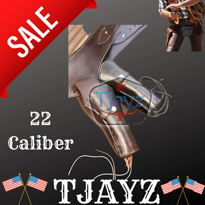 TJAYZ WESTERN QUALITY LEATHER COWBOY 22 CAL HOLSTER GUN BELT DROP LOOP ...