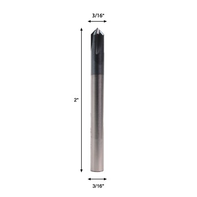 LOT OF 5 PCS 3/16" 4 FLUTE 90 DEGREE CARBIDE CHAMFER MILL- Single End ...