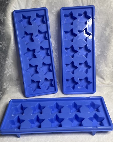 Pampered Chef Star Shaped Ice Cube Trays Blu #2280 Set of 3 Gelatin ...