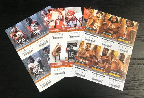 2017 2018 2019 Texas Longhorns Football Season Ticket Sheet Lot of 3 | eBay