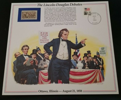 THE Abraham LINCOLN - Stephen DOUGLAS DEBATES 4 cent Speaking Crowd ...