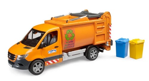 Bruder Sprinter garbage service vehicle w/cans 02682 | eBay