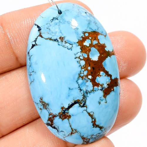 Magnesite Turquoise Oval Cabochon Drilled Gemstone 55.5 Ct. 38X24X6 mm ...