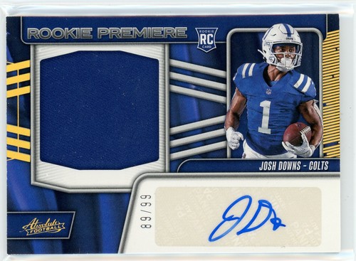 Josh Downs Rookie 2023 Absolute Rookie Premiere Materials Jumbo /99 ...