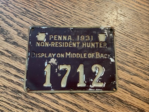 1931 Non Resident Pa Resident Hunting License | eBay