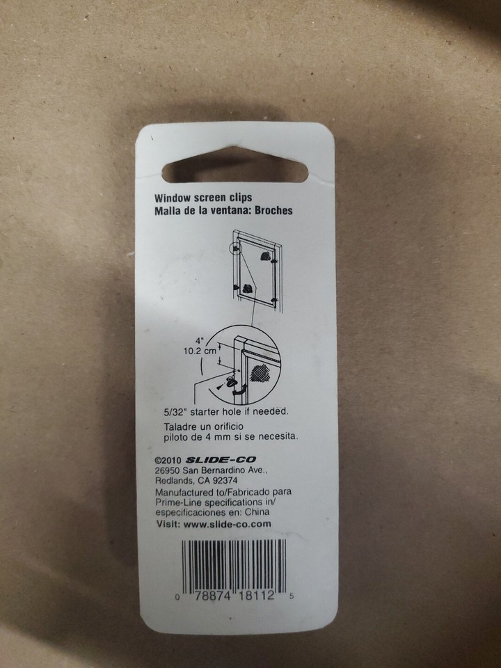 Slide-Co Window Screen Clips, 5/16-Inch, Diecast, Zinc, Qty. 4, # 18107 ...