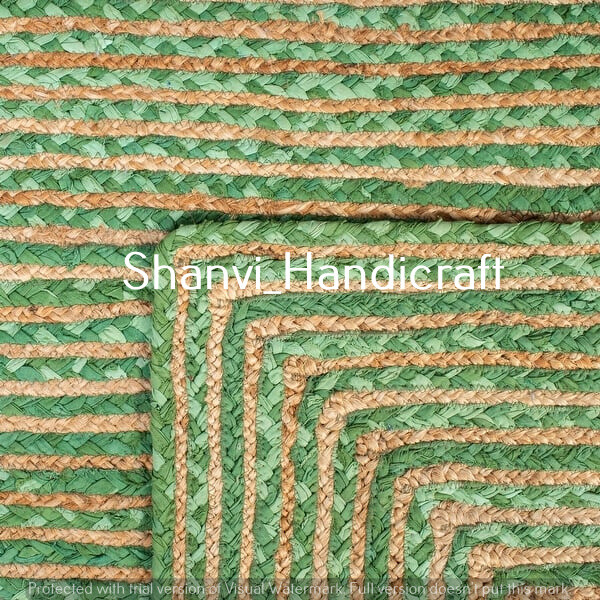 Handmade Braided Multi Colour Braided Jute Cotton Indien Rectangle Rag ...