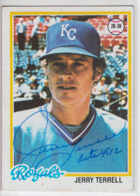 Autographed 1978 Topps Jerry Terrell - Royals | eBay