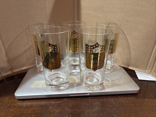 1967 Green Bay Packers Glasses NFL Gold Shield Logo Set of 5 Vintage ...
