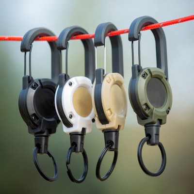 1*Heavy Duty Retractable Carabiner Car Key Chain Badge Holder Wire Rope ...