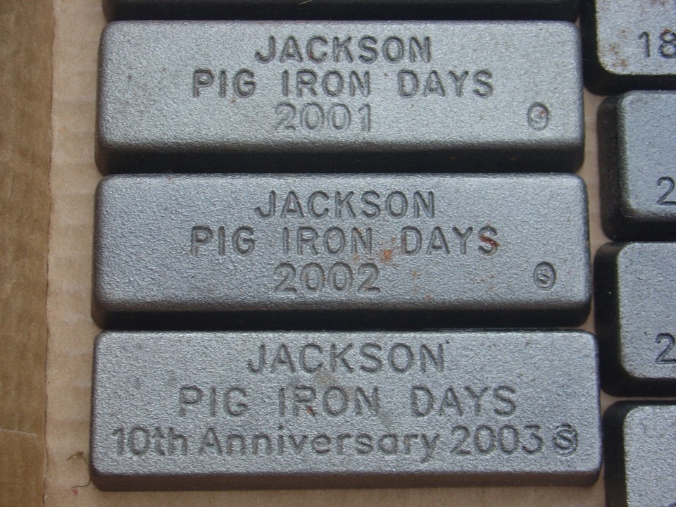 Festival Souvenir Lot Jackson Ohio OH Pig Iron Days Bar Paperweight Lot | eBay