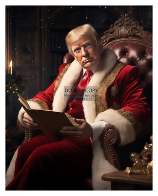 PRESIDENT DONALD TRUMP DRESSED UP AS SANTA CLAUS CHRISTMAS 8X10 AI ...