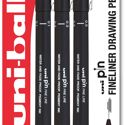 UNI-BALL Pin Drawing Pens - 0.1mm, 0.3mm, 0.5mm - NEW | eBay