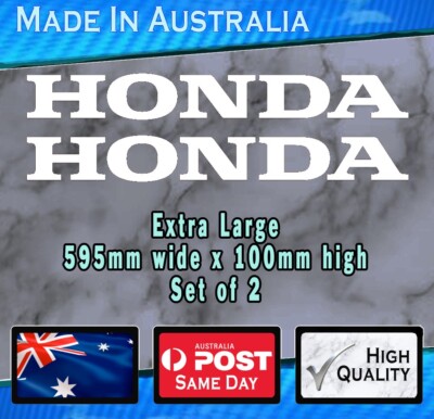Honda style Stickers EXTRA LARGE BANNER DECALS-white set of 2 | eBay