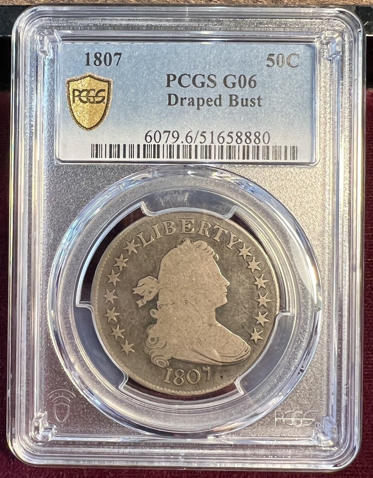 1807 50c Draped Bust Half Dollar PCGS G06, Early American Coinage! | eBay