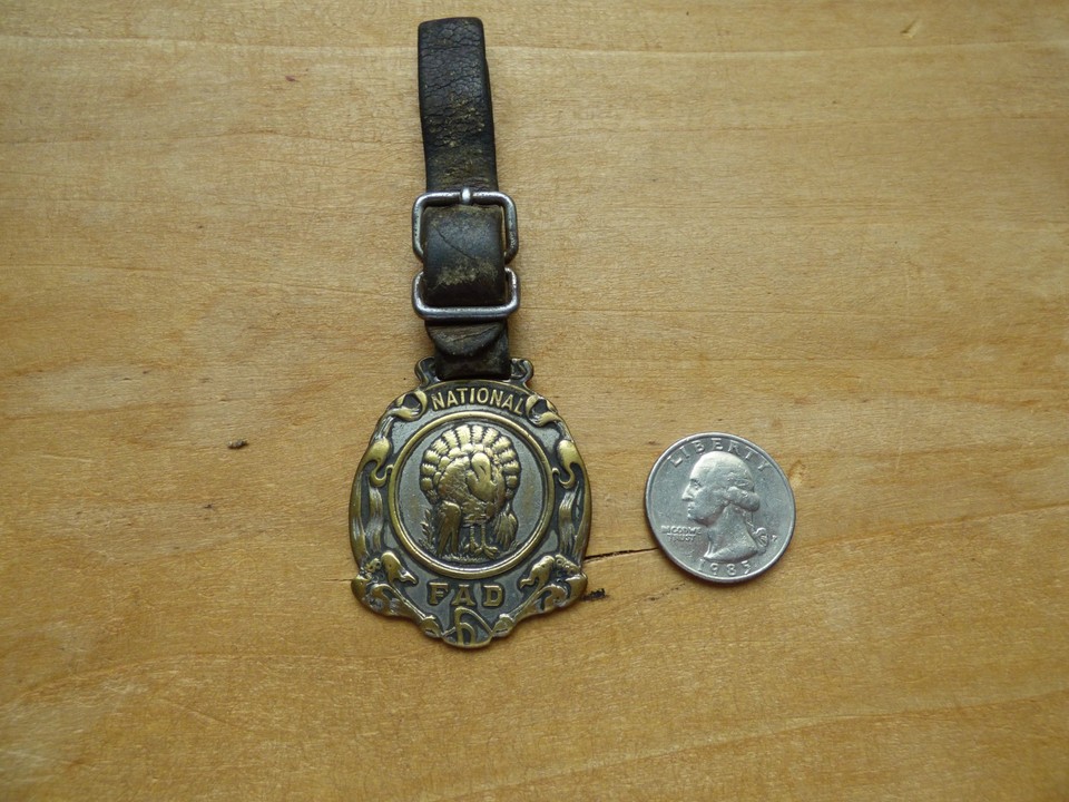 VTG NATIONAL FAD CIGAR Watch Fob Turkey Logo H&E KERNS MILWAUKEE WI ...