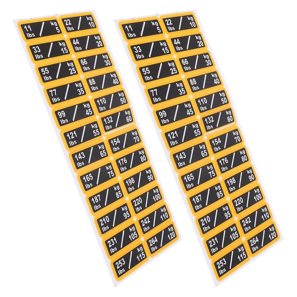 2 Sheets Fitness Equipment Weights Stickers Gym Block Labels Self ...