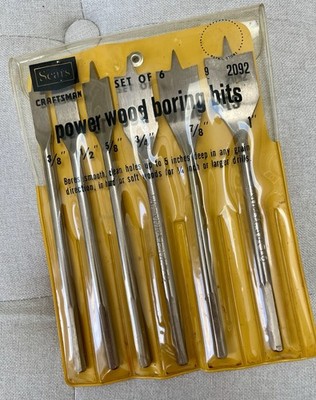 Vintage Sears Craftsman Power Wood Boring Bits Set of 6 Made In USA ...