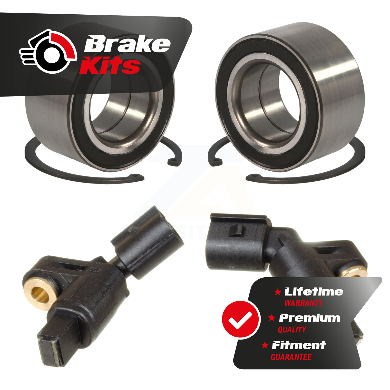 Front Wheel Bearing ABS Sensor Kit For 1995-1999 Volkswagen Jetta 2.8L ...