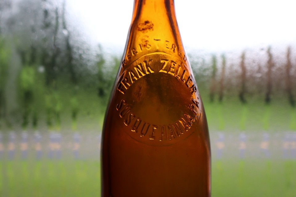 Frank Zeller Susquehanna, PA Amber Blob Top Bottle | eBay