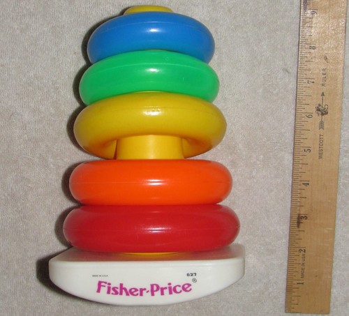 Fisher Price Rock-A-Stack #627 Complete Plastic Stacking Rings Toy ...