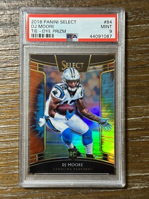 2018 Select DJ Moore TIE DYE Prizm Rookie Card RC #84 PSA 9 24/25 ...