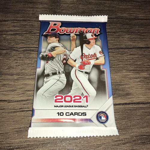 (1) 2021 Bowman Baseball-10 Card Mega Box Base Pack-Factory Sealed-Free ...