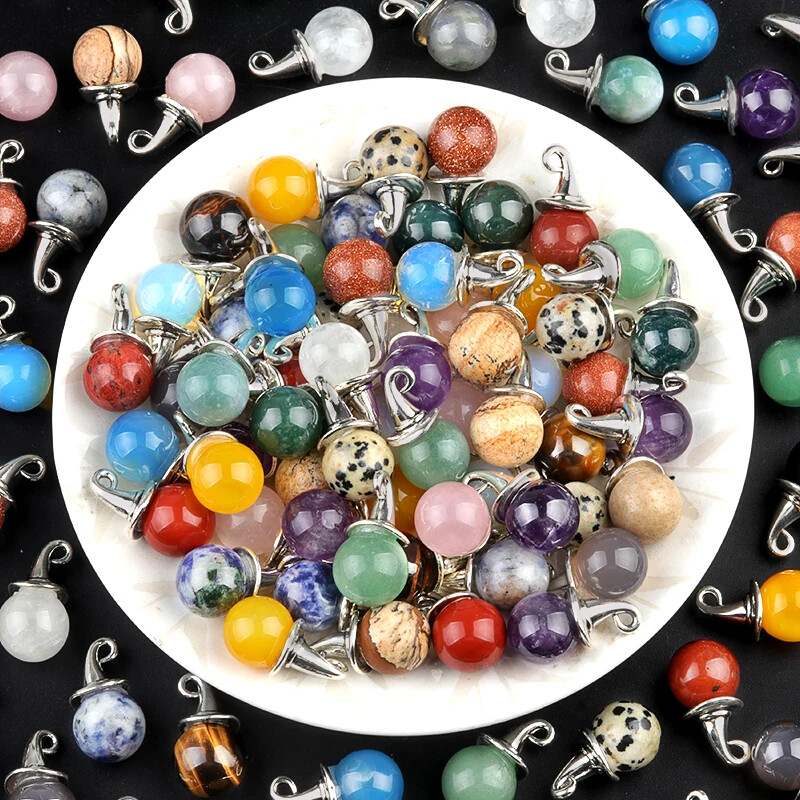 10PCS Silver Wizard Cap Pendant for Making Jewlery 12mm Sphere ...