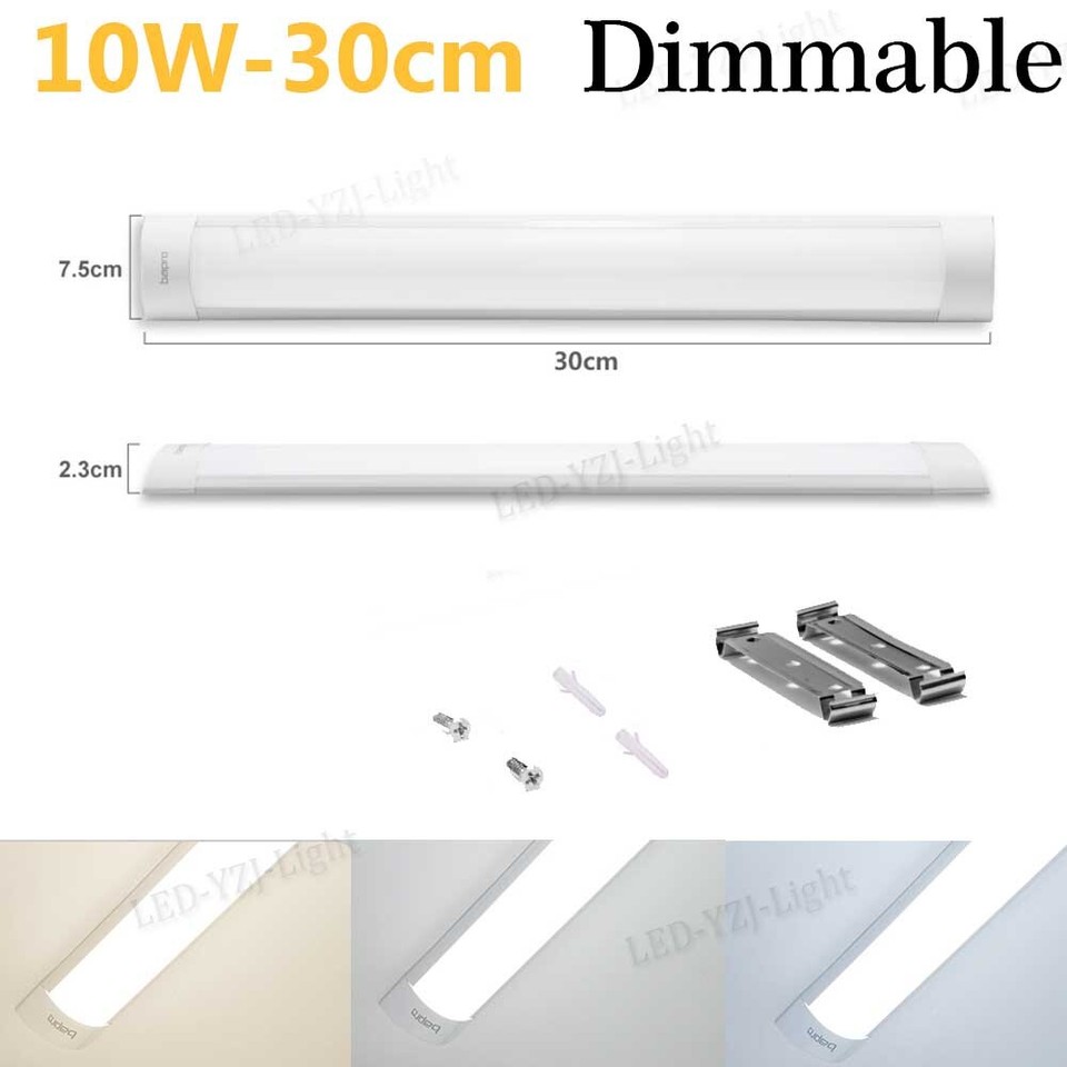 LED Slim Ceiling Batten Tube Light Linear Fluro Fluorescent 30CM 60CM ...