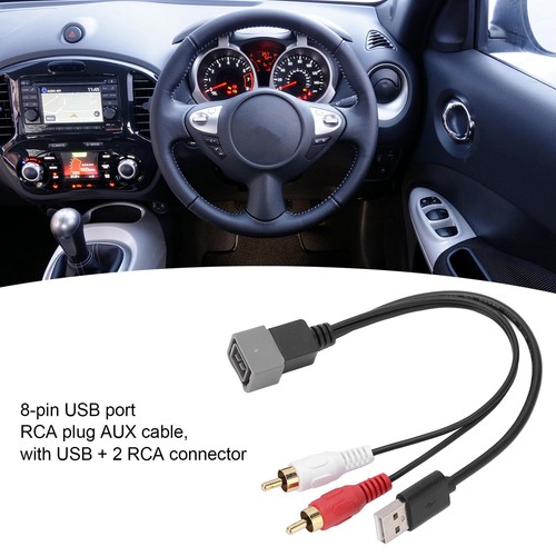 ˜23cm/9.06in 8Pin Car Audio USB Adapter Cable For Cube Juke Versa | eBay