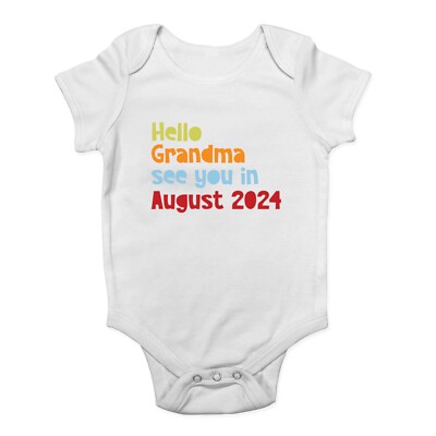 Personalised Hello Grandma See You In Baby Grow Vest Birth Announcement ...