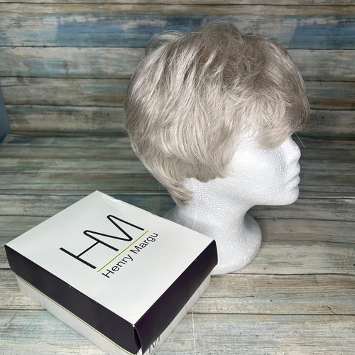 Henry Margu Modacrylic Wig Short Layered Silver Gray Pixie White | eBay