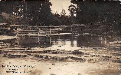 G69/ Peru Indiana RPPC Postcard Little Pipe Creek Bridge 1909 | eBay