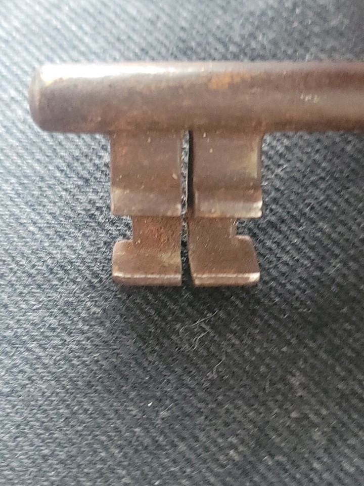 Beautiful Old UNIQUE cupped Guarded Skeleton Key☆ Antique French Metal ...