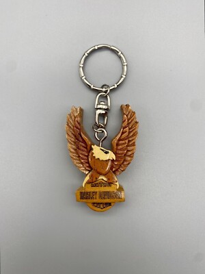 Harley Davidson Motorcycles Wooden Eagle Keychain | eBay