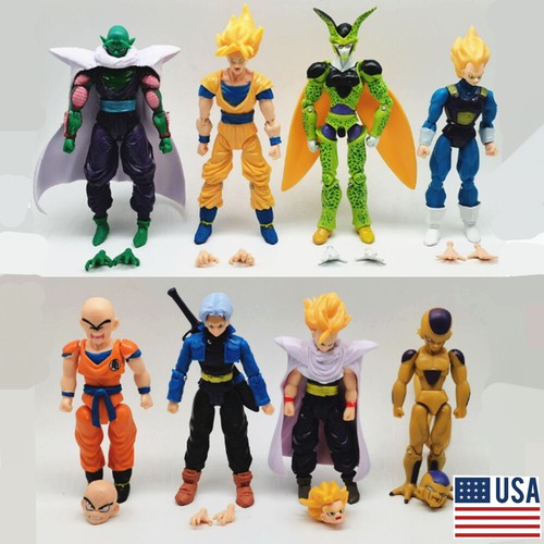 8Pcs NEW Dragon ball Z Goku Vegeta Gohan Cell Action Figures Kid DBZ ...