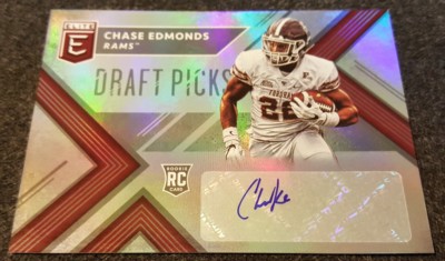 2018 ELITE DRAFT PICKS **CHASE EDMONDS** RC AUTOGRAPH ROOKIE *CARDINALS ...