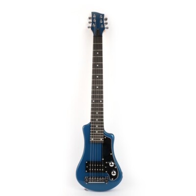 Portable travel electric guitar basswood body maple neck blue color ...
