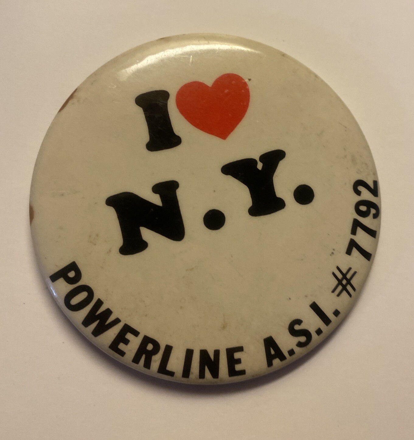 I Heart N.Y. Powerline A.S.I. #7792 3” Celluloid Mirror Excellent ...