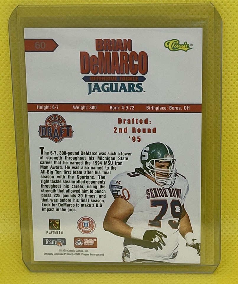 Brian DeMarco 1995 Classic NFL Rookies #60 Jacksonville Jaguars | eBay