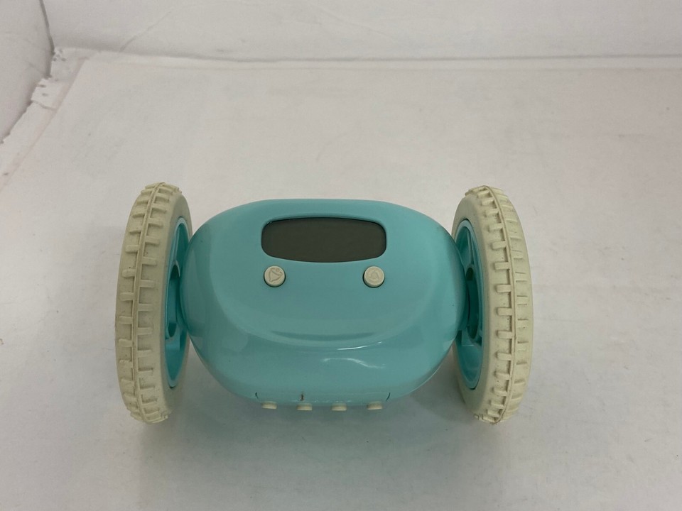 🍌 Clocky Alarm Clock on Wheels AQUA Color Rolling Alarm Clock Tested ...